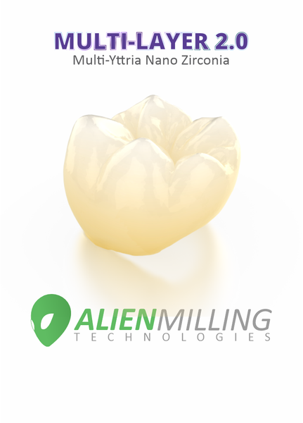 Alien Multi-Layer 2.0 Zirconia Crown Milling Services – Alien Milling ...
